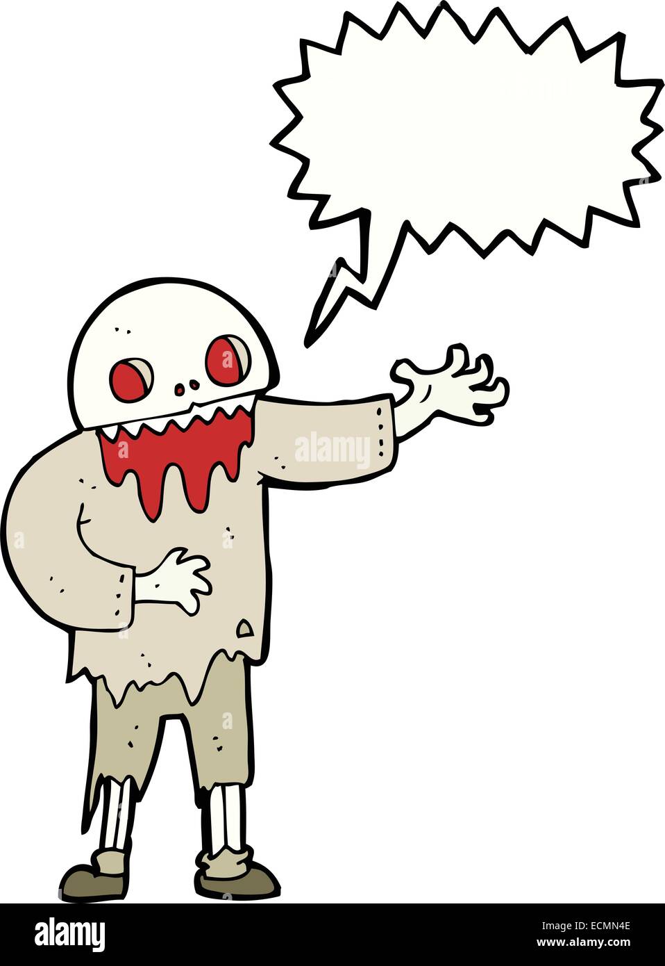 cartoon spooky zombie with speech bubble Stock Vector Image & Art - Alamy