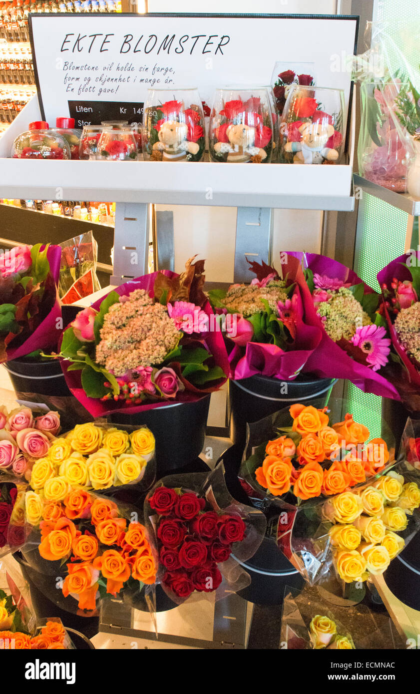 Oslo Norway roses on street downtown for sale for locals color Stock ...