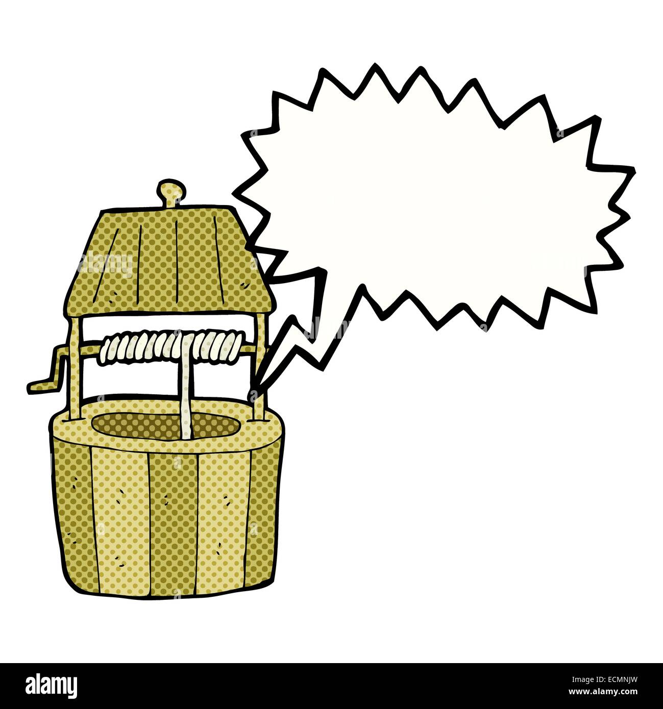 cartoon wishing well with speech bubble Stock Vector Image & Art - Alamy
