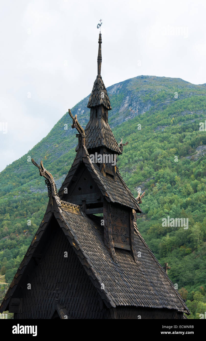 Borgund Norway famous old Norwegian church called Borgund Stave Church ...