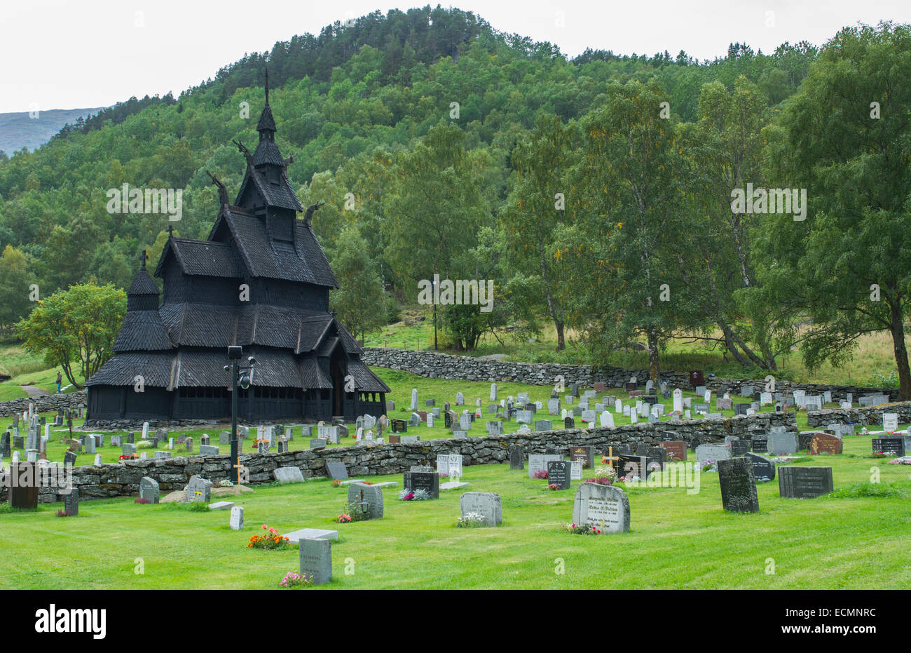 Borgund Norway famous old Norwegian church called Borgund Stave Church ...