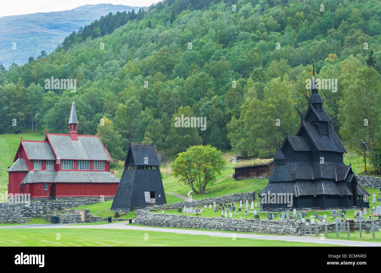 Borgund Norway famous old Norwegian church called Borgund Stave Church ...