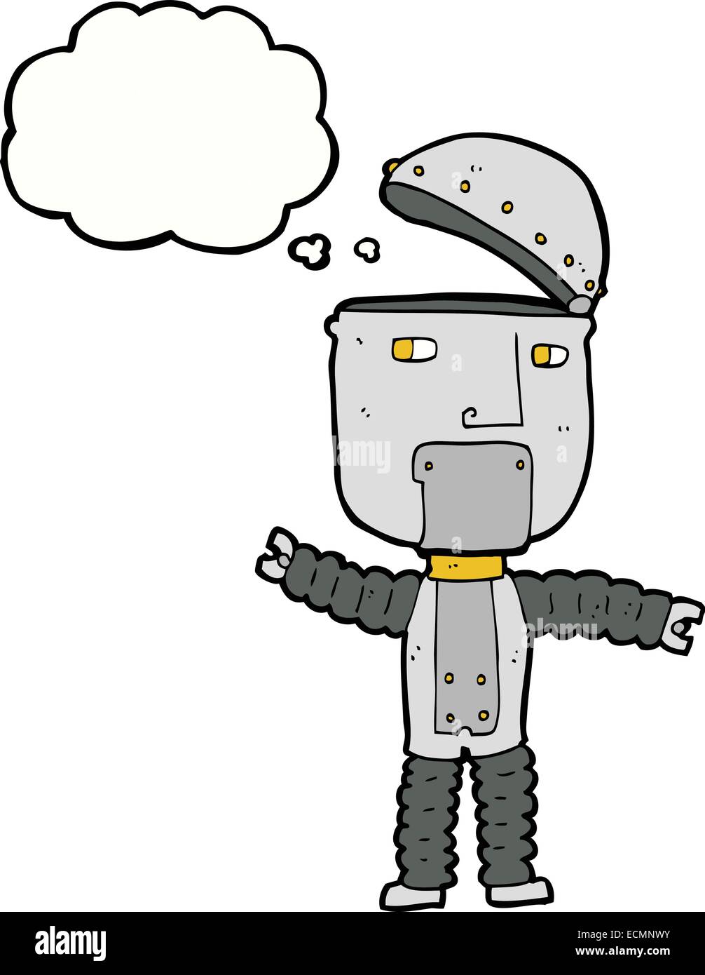 cartoon robot with thought bubble Stock Vector Image & Art - Alamy