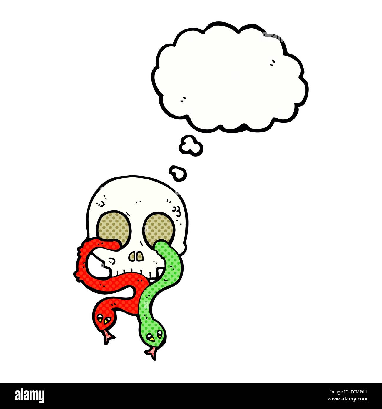 cartoon skull with snakes with thought bubble Stock Vector Image & Art ...