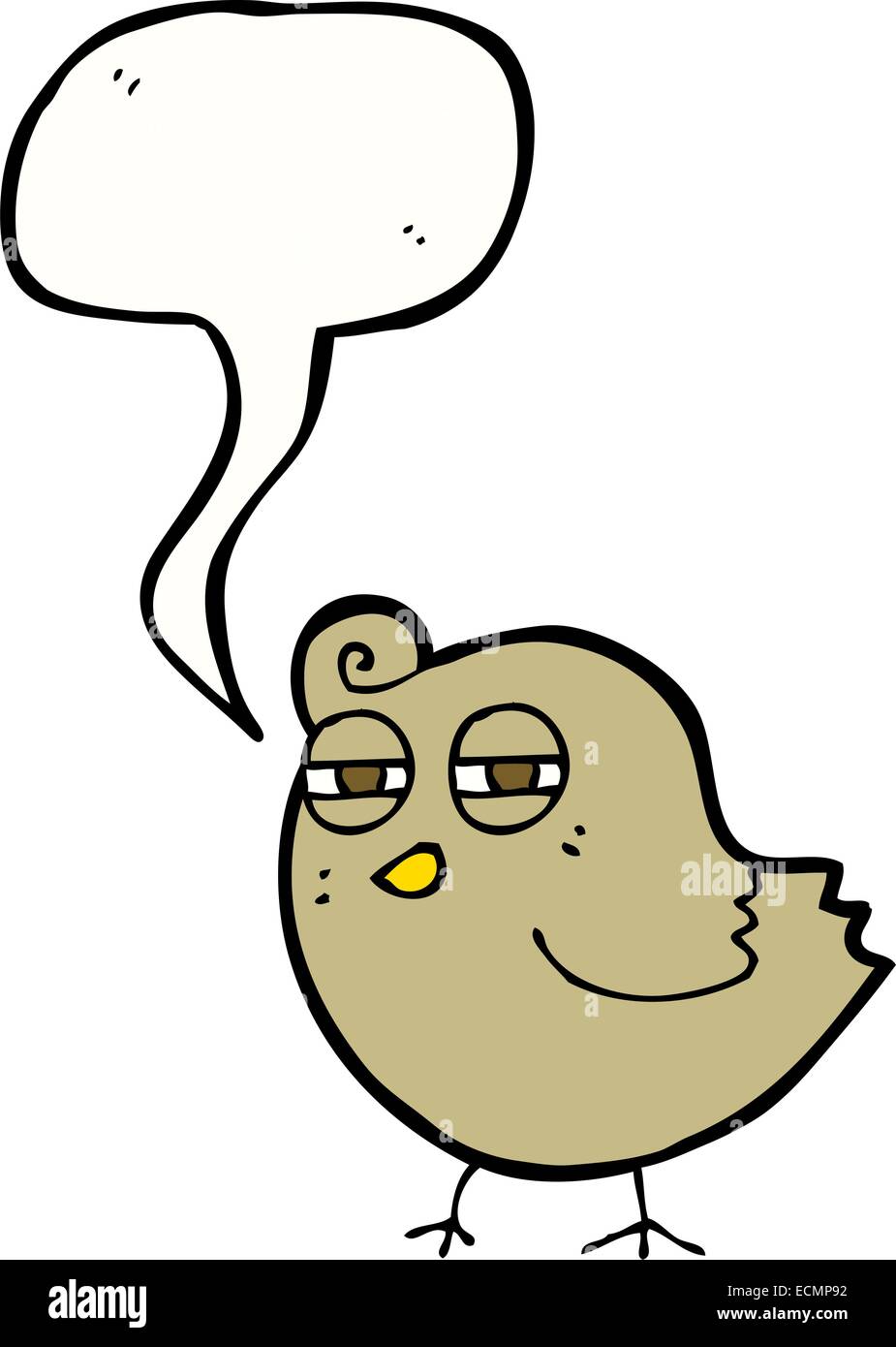 funny cartoon bird with speech bubble Stock Vector Image & Art - Alamy