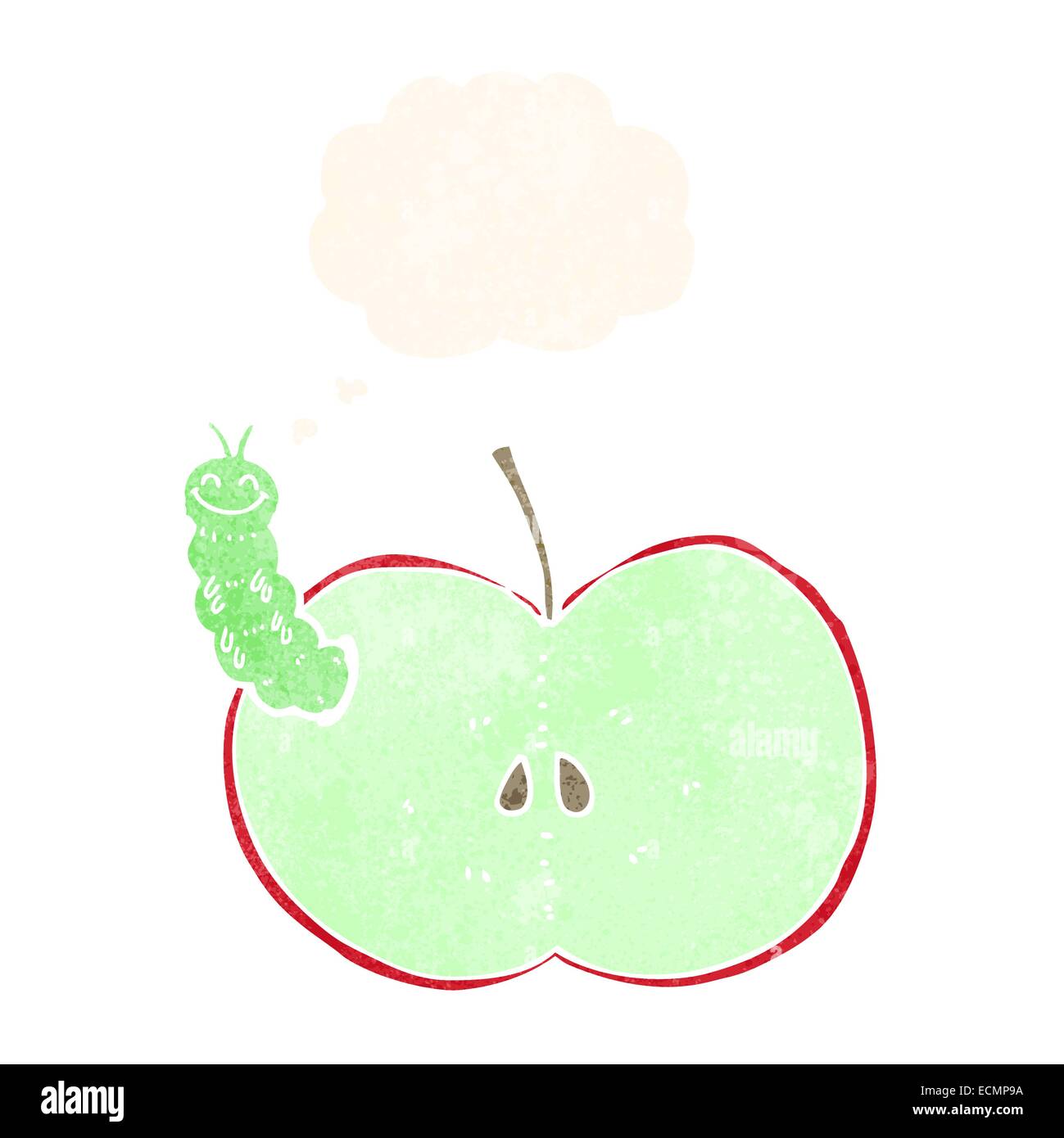 Cartoon bug eating apple Cut Out Stock Images & Pictures - Alamy