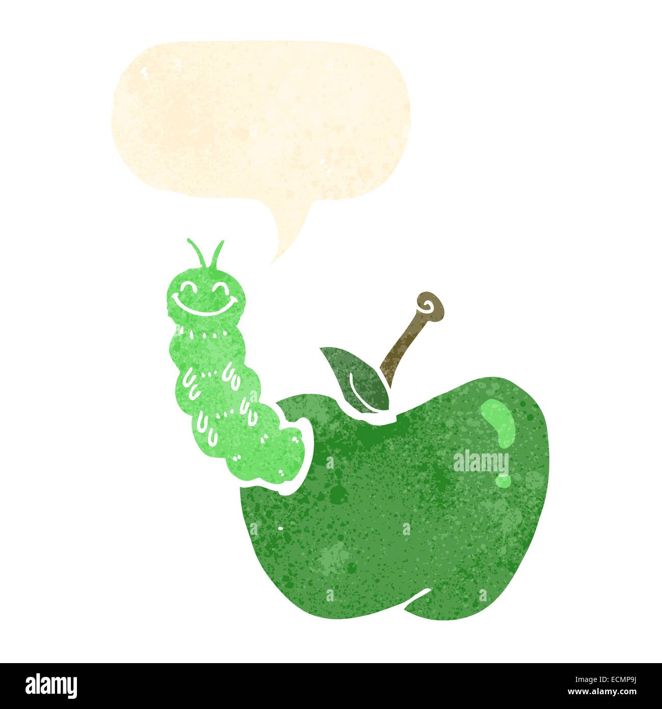 cartoon bug eating apple with speech bubble Stock Vector Image & Art ...