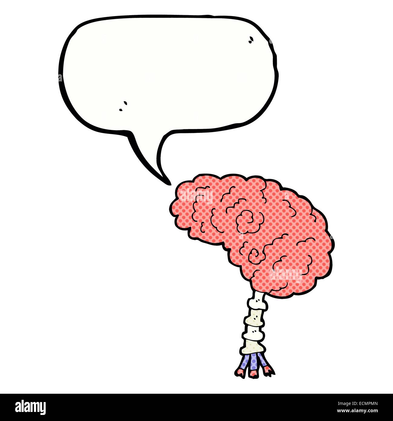 cartoon brain with speech bubble Stock Vector Image & Art - Alamy