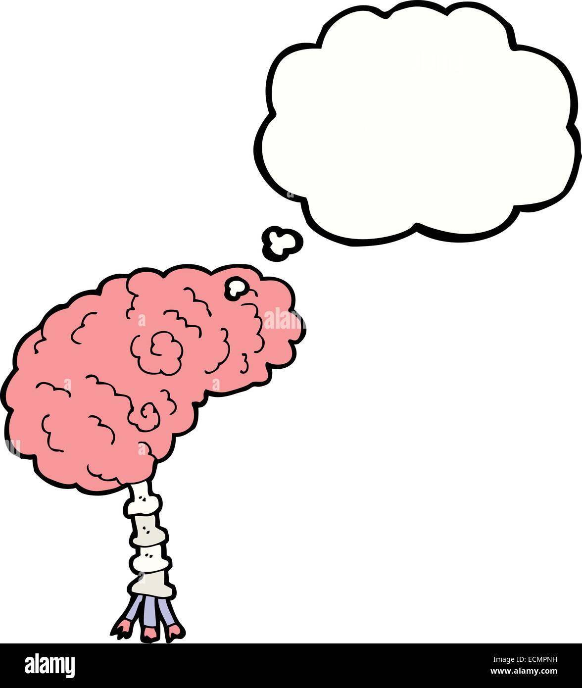cartoon brain with thought bubble Stock Vector Image & Art - Alamy