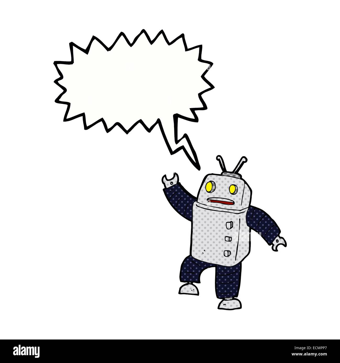 cartoon robot with speech bubble Stock Vector Image & Art - Alamy