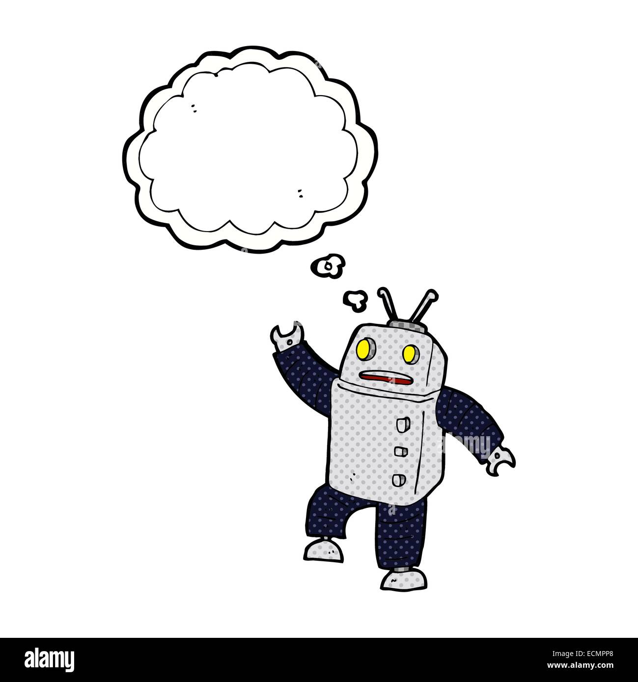 cartoon robot with thought bubble Stock Vector Image & Art - Alamy
