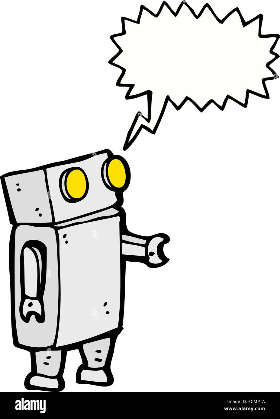 cartoon robot with speech bubble Stock Vector Image & Art - Alamy
