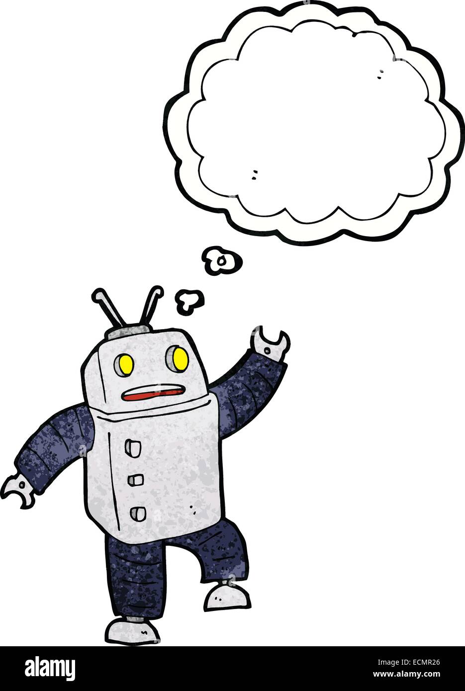 cartoon robot with thought bubble Stock Vector Image & Art - Alamy