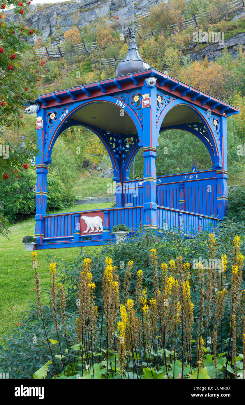 Hammerfest Norway cruise Hurtigruten downtown gazebo blue with polar ...