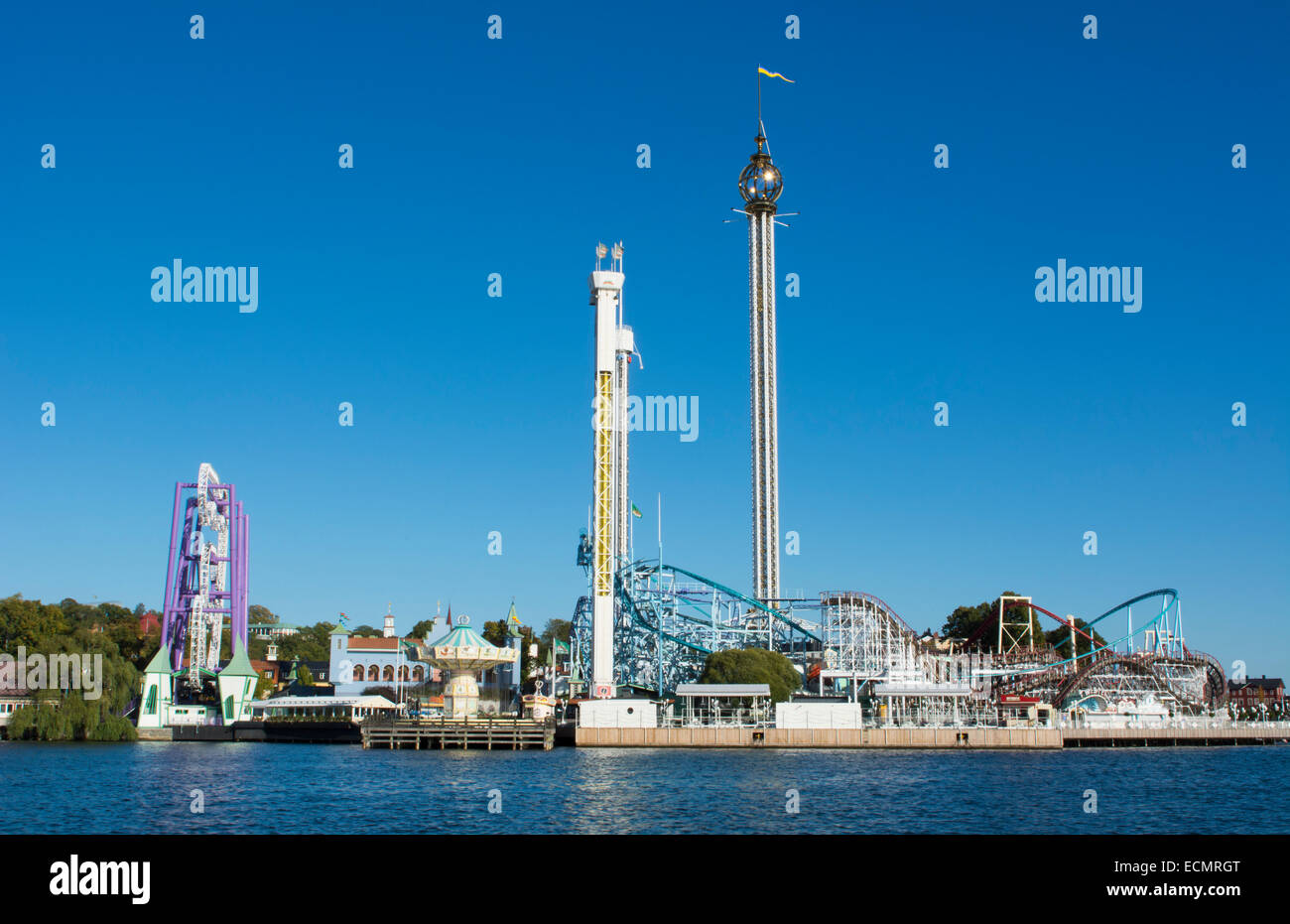 Stockholm Sweden beautiful Theme Park Grona Lund Amusement Park from ...