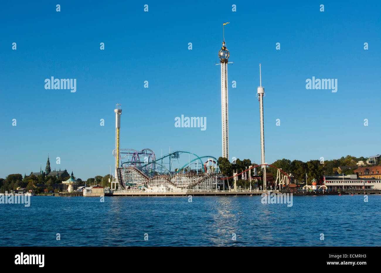 Stockholm Sweden beautiful Theme Park Grona Lund Amusement Park from ...