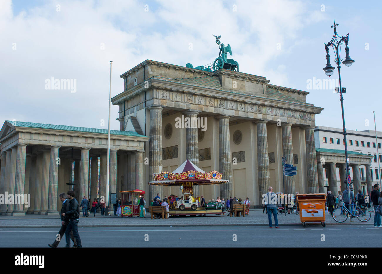 Berlin Germany Brandenberg Gate and celebration party at city center ...