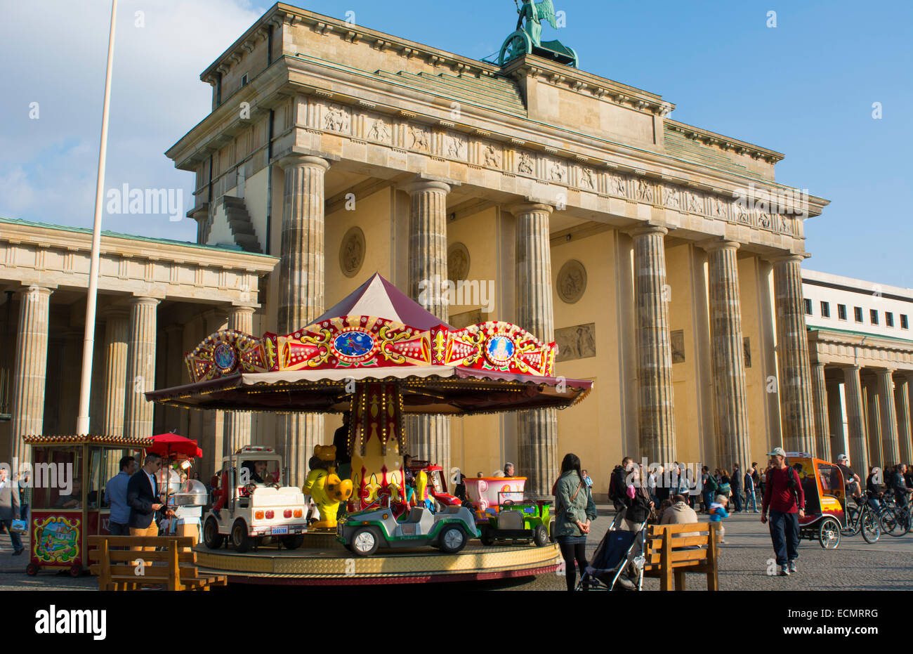 Berlin Germany Brandenberg Gate and celebration party at city center ...