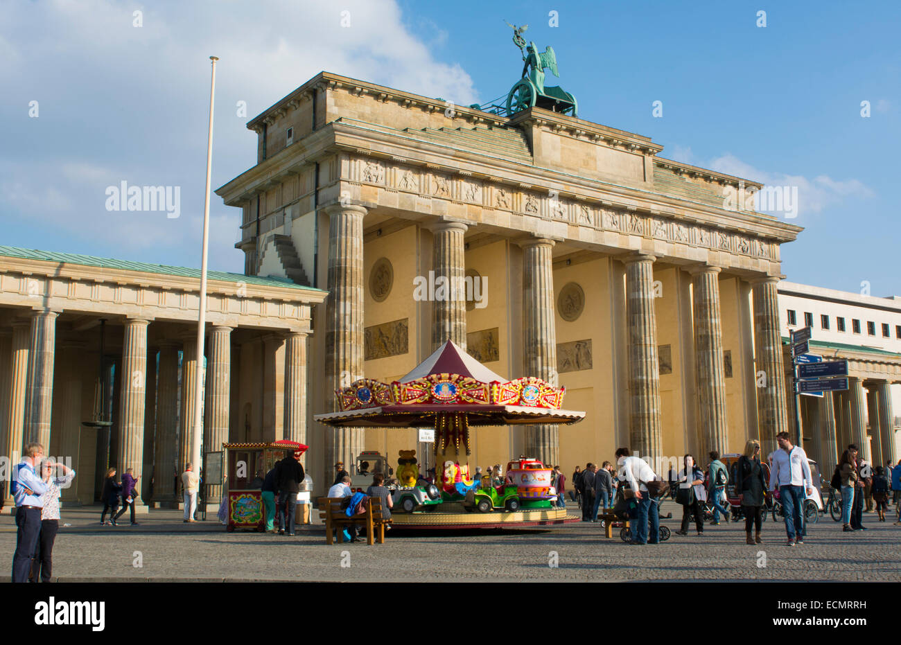 Berlin Germany Brandenberg Gate and celebration party at city center ...
