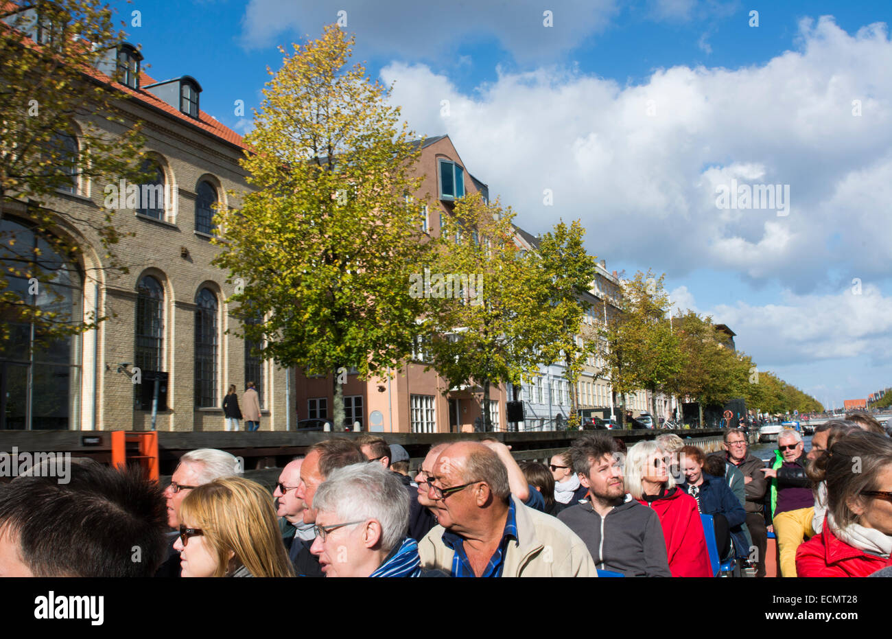 Copenhagen Denmark cruise along canals Nyhavn Kobenhavn tourists Stock ...