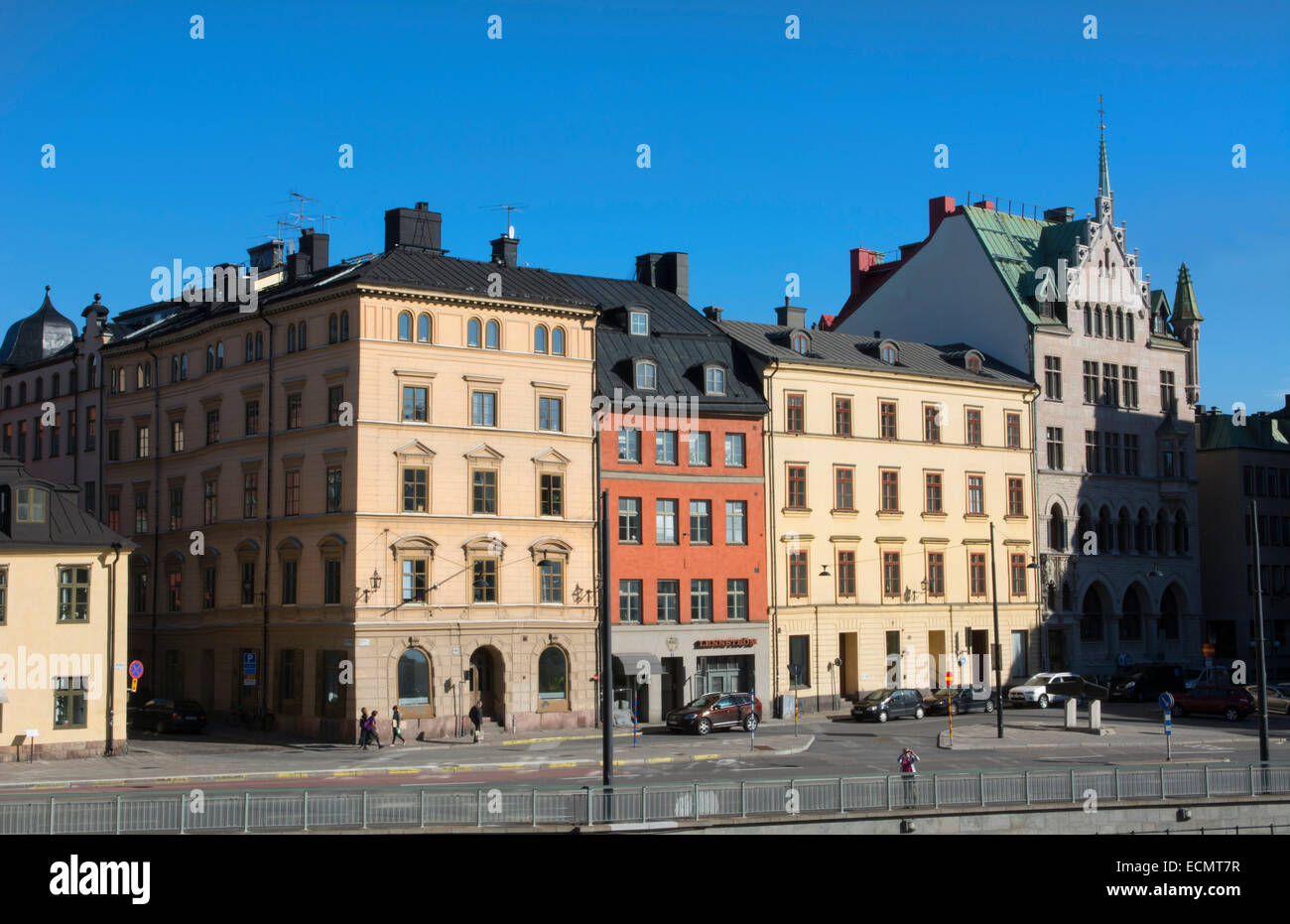 Stockholm Sweden downtown old buildings city view in Old Town of Gamla ...