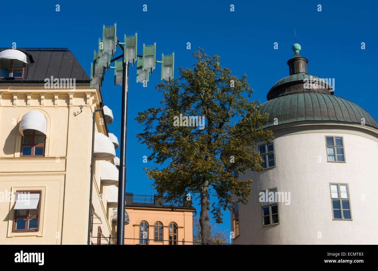 Stockholm Sweden downtown close up old buildings city view in Old Town ...