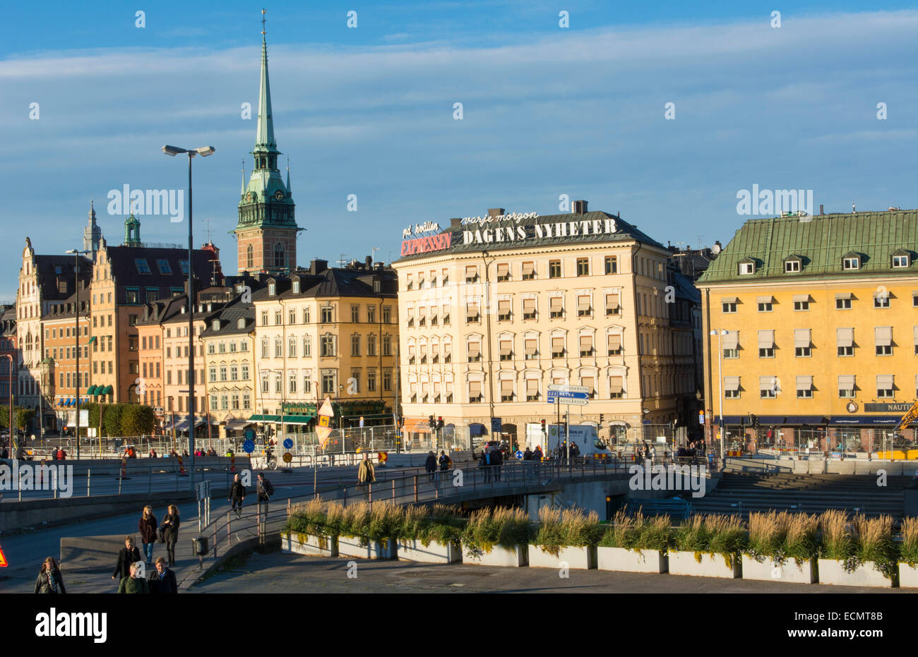 Stockholm Sweden downtown skyline at sunset of city center with old ...