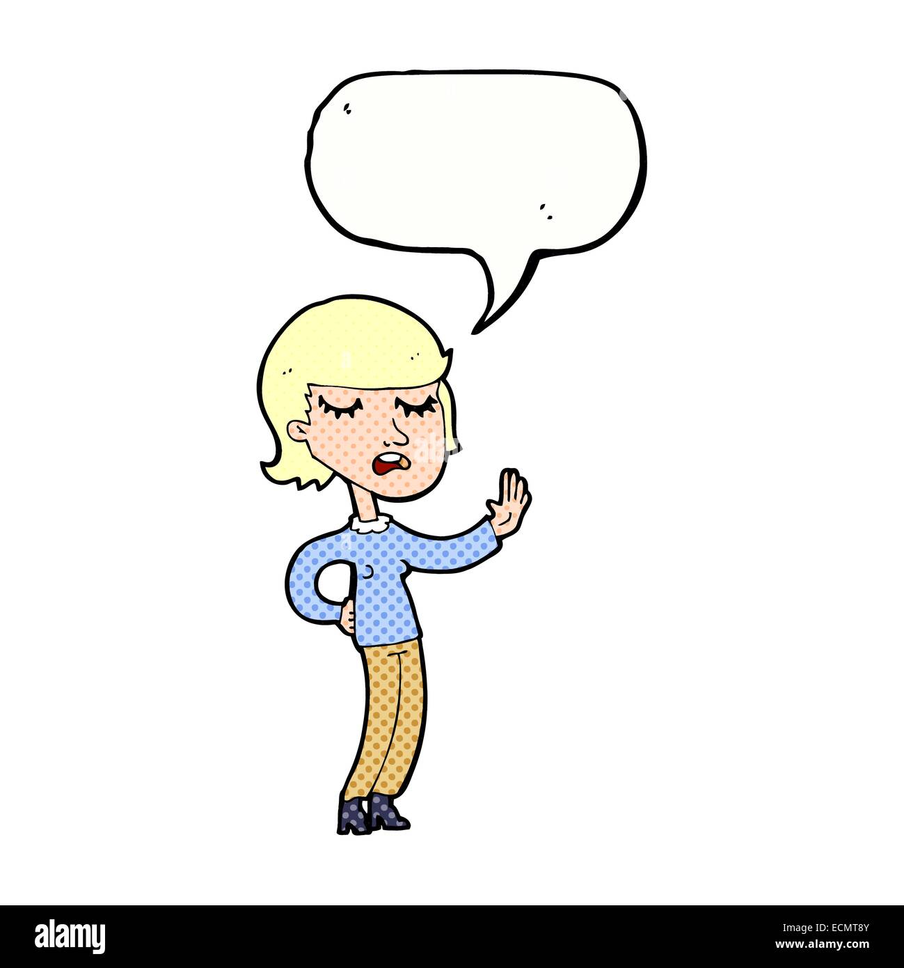 cartoon woman ignoring with speech bubble Stock Vector Image & Art - Alamy