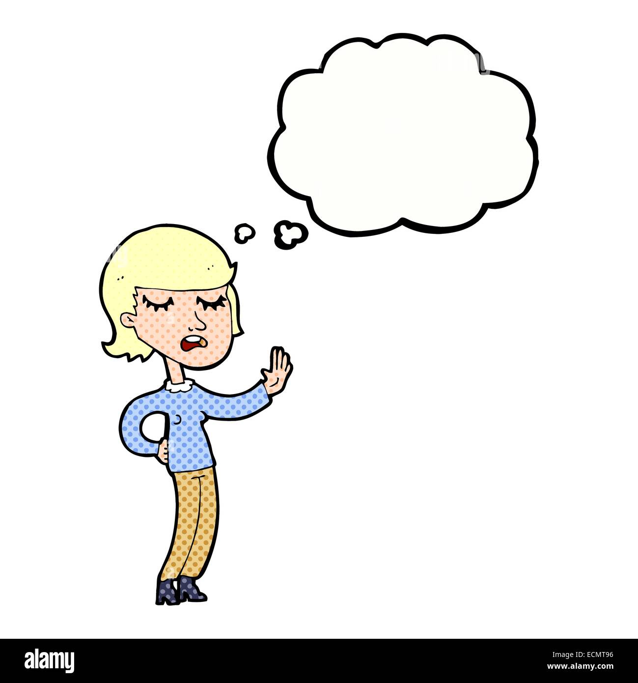 cartoon woman ignoring with thought bubble Stock Vector Image & Art - Alamy