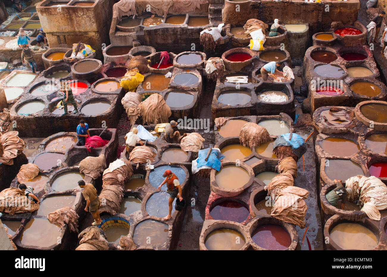 Fez Morocco old Tannery called Chouara Tannery which is almost 1000 ...