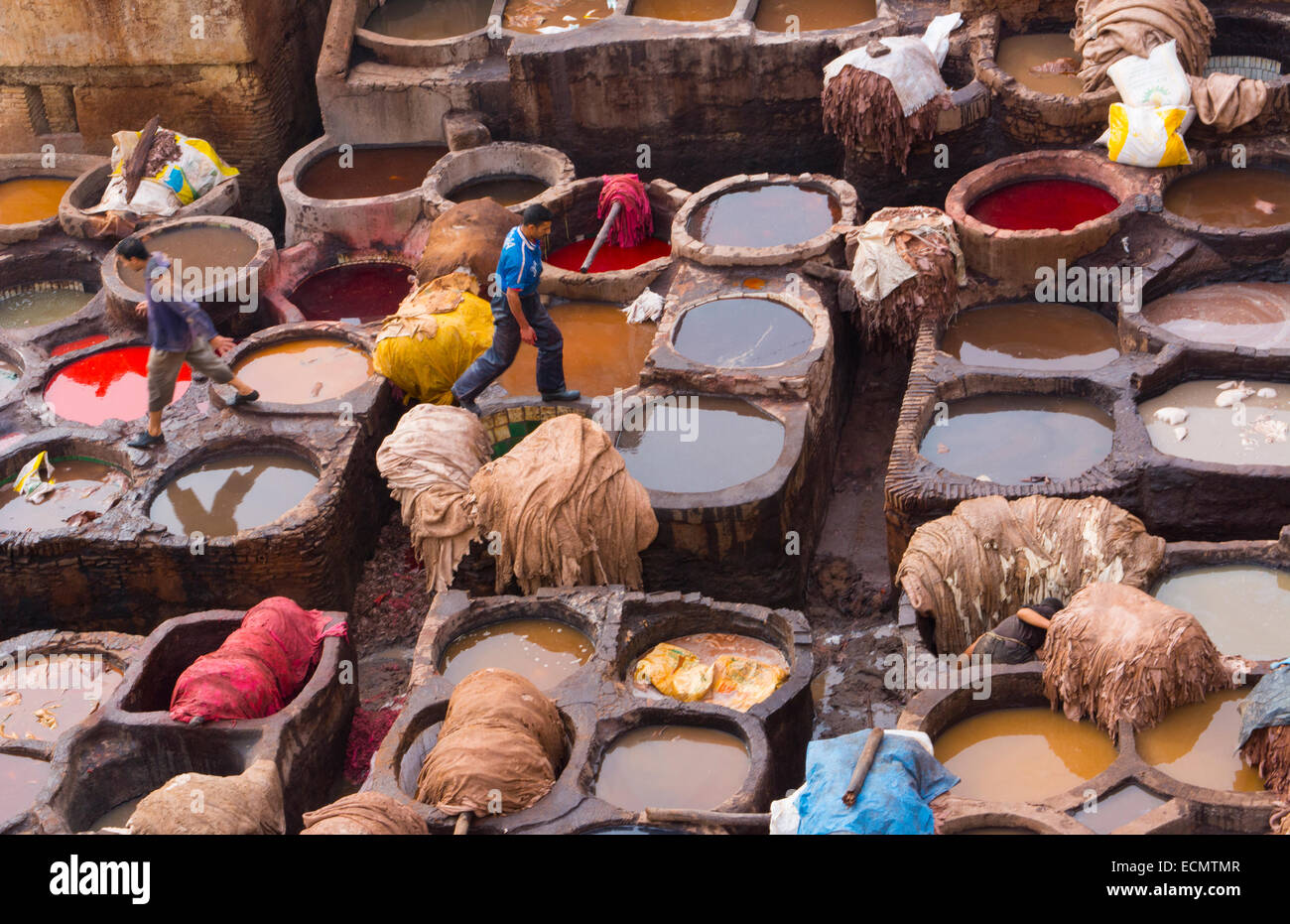 Fez Morocco old Tannery called Chouara Tannery which is almost 1000 ...