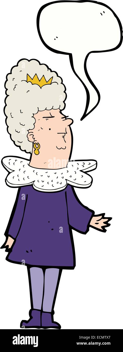 cartoon queen with speech bubble Stock Vector Image & Art - Alamy