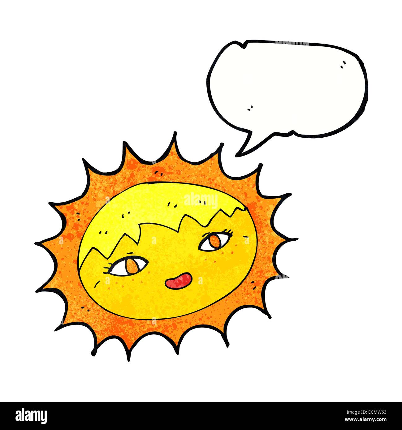 cartoon pretty sun with speech bubble Stock Vector Image & Art - Alamy