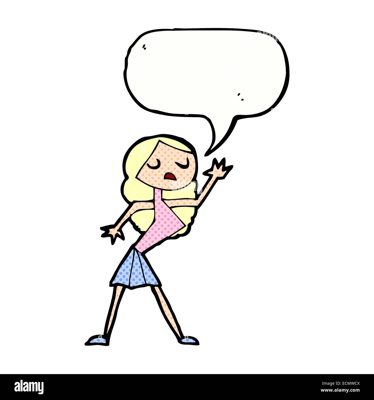 Cartoon dancing woman bubble Cut Out Stock Images & Pictures - Alamy