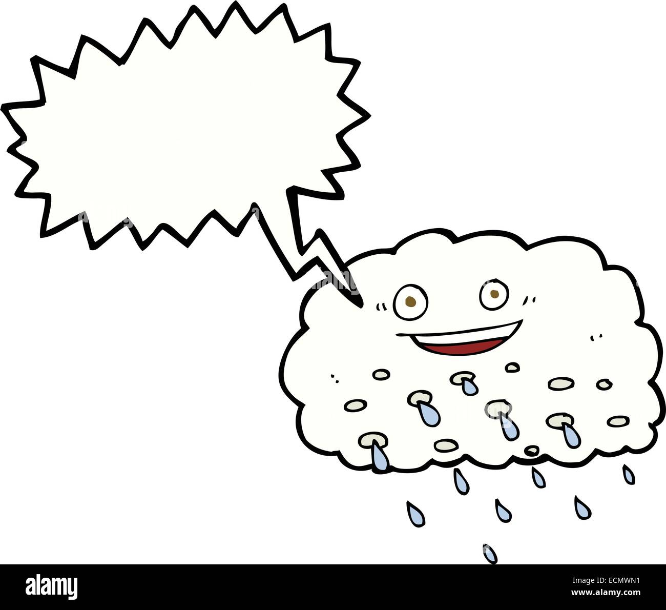 cartoon rain cloud with speech bubble Stock Vector Image & Art - Alamy