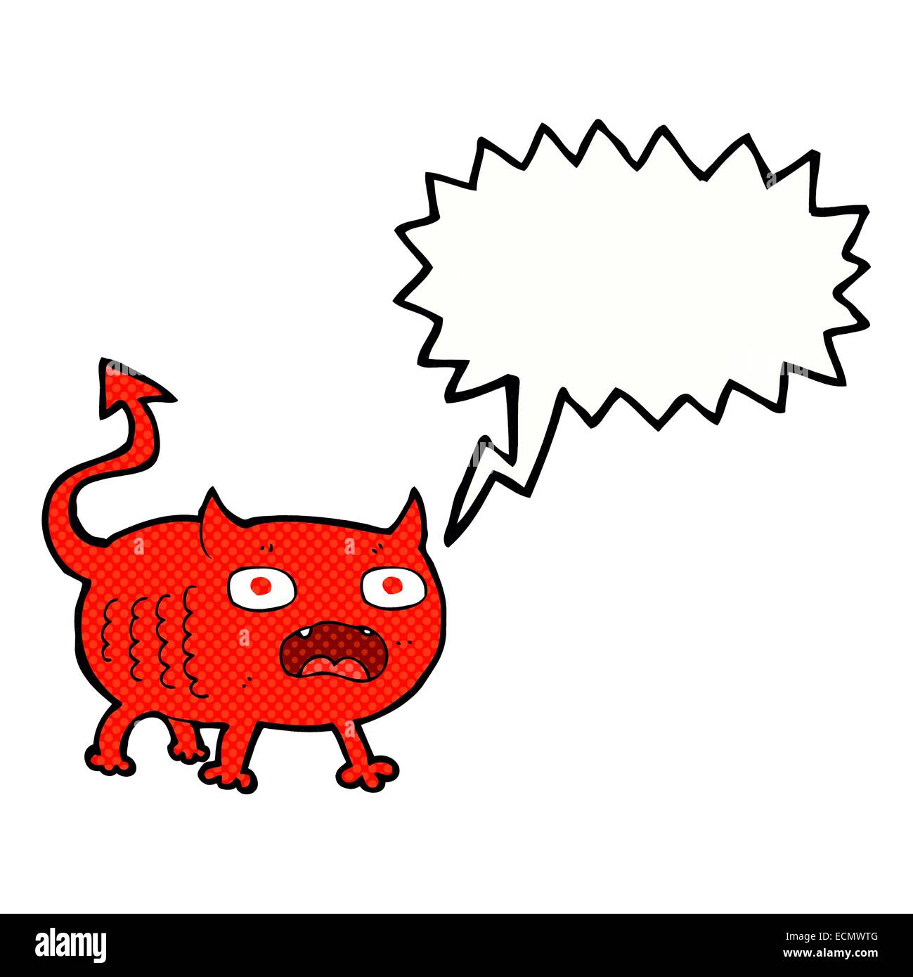 cartoon little imp with speech bubble Stock Vector Image & Art - Alamy