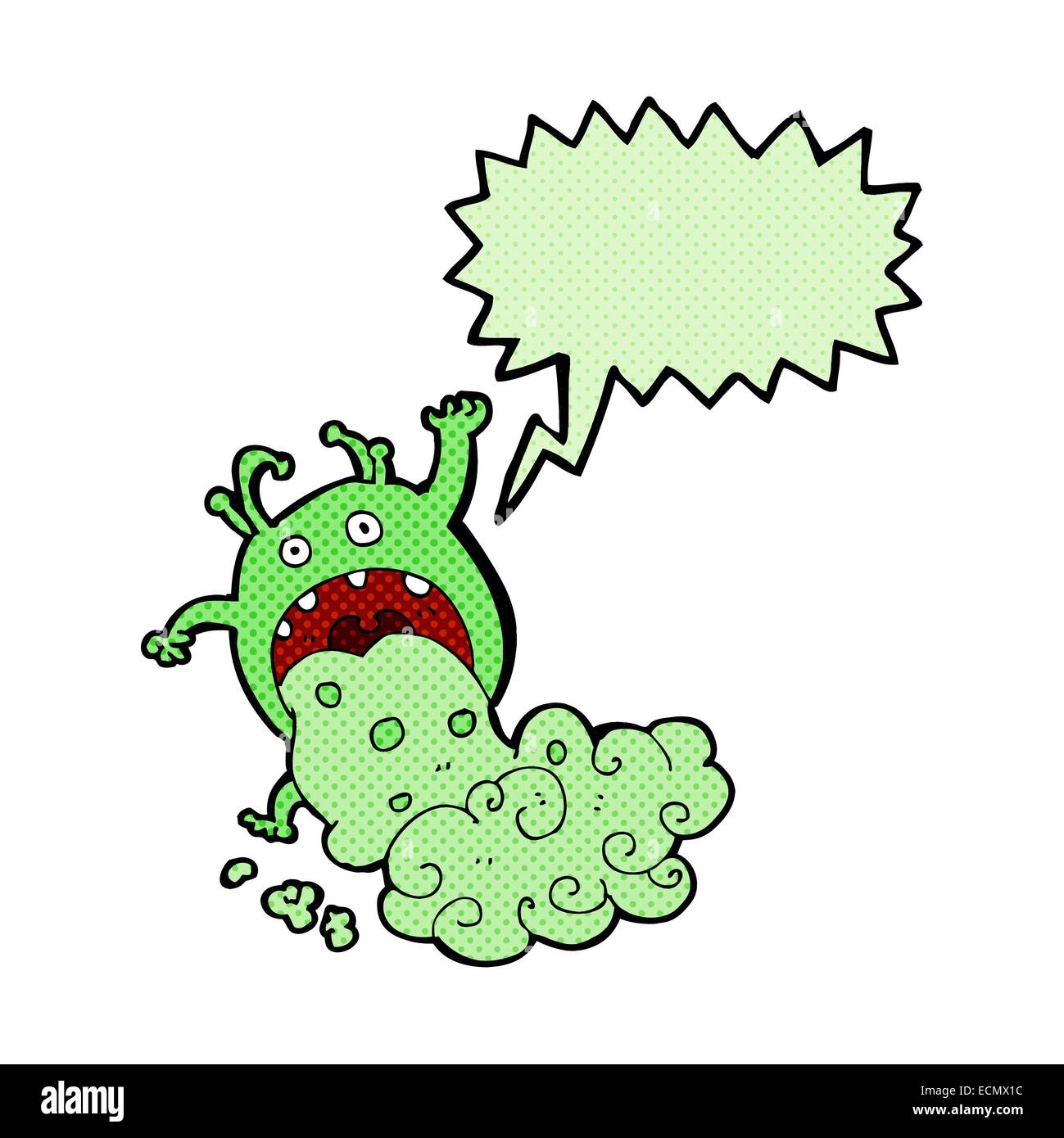 cartoon gross monster being sick with speech bubble Stock Vector Image ...