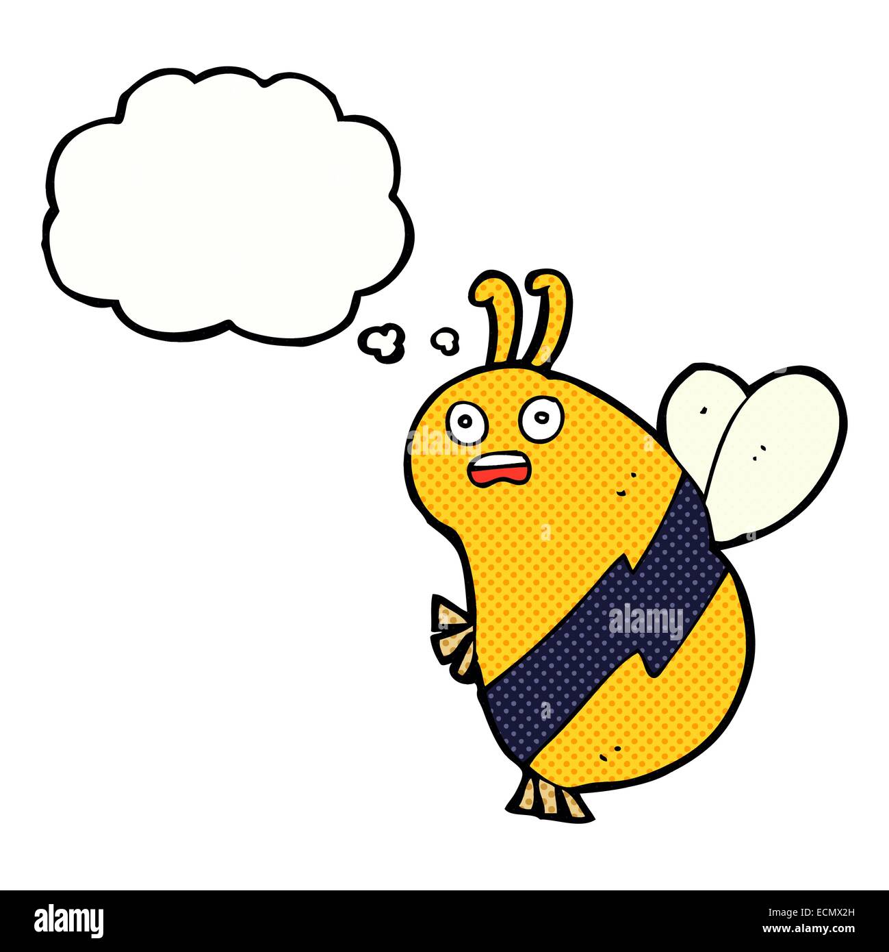 funny cartoon bee with thought bubble Stock Vector Image & Art - Alamy