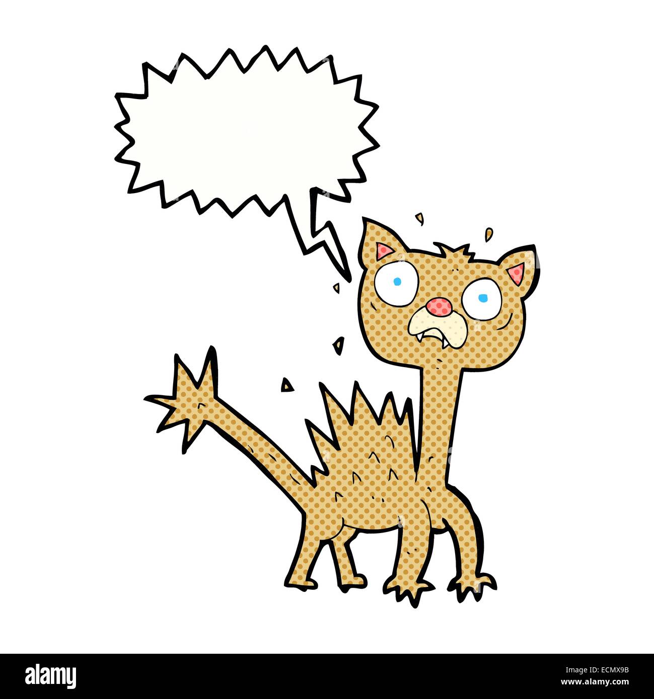cartoon scared cat with speech bubble Stock Vector Image & Art - Alamy