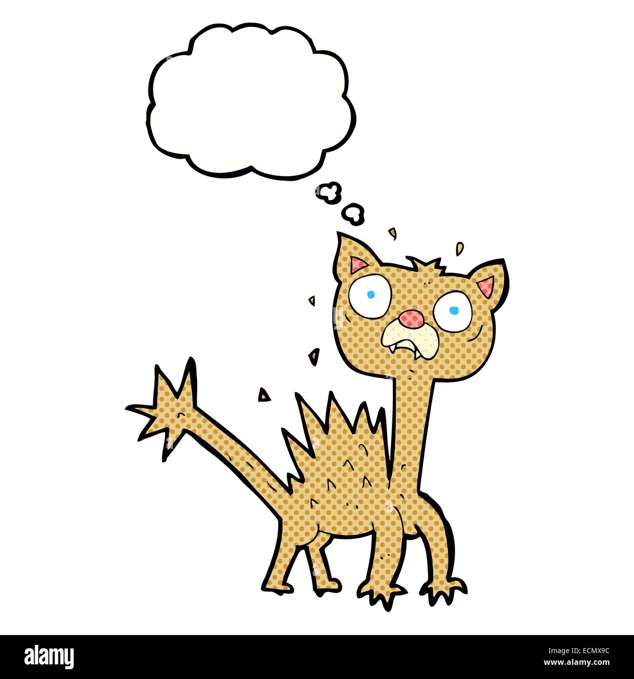 cartoon scared cat with thought bubble Stock Vector Image & Art - Alamy