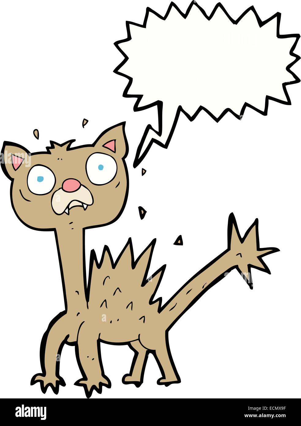 cartoon scared cat with speech bubble Stock Vector Image & Art - Alamy