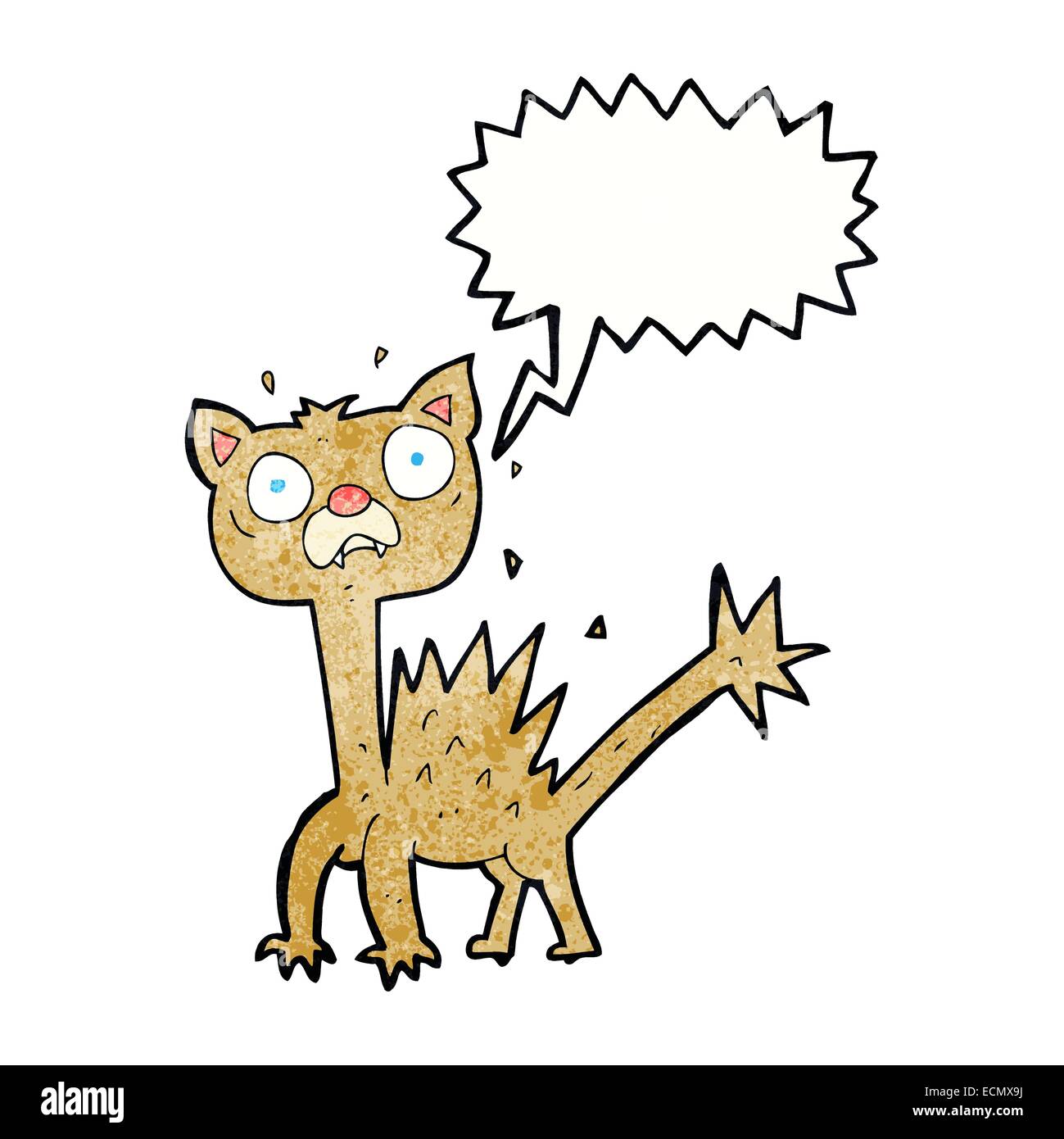 cartoon scared cat with speech bubble Stock Vector Image & Art - Alamy