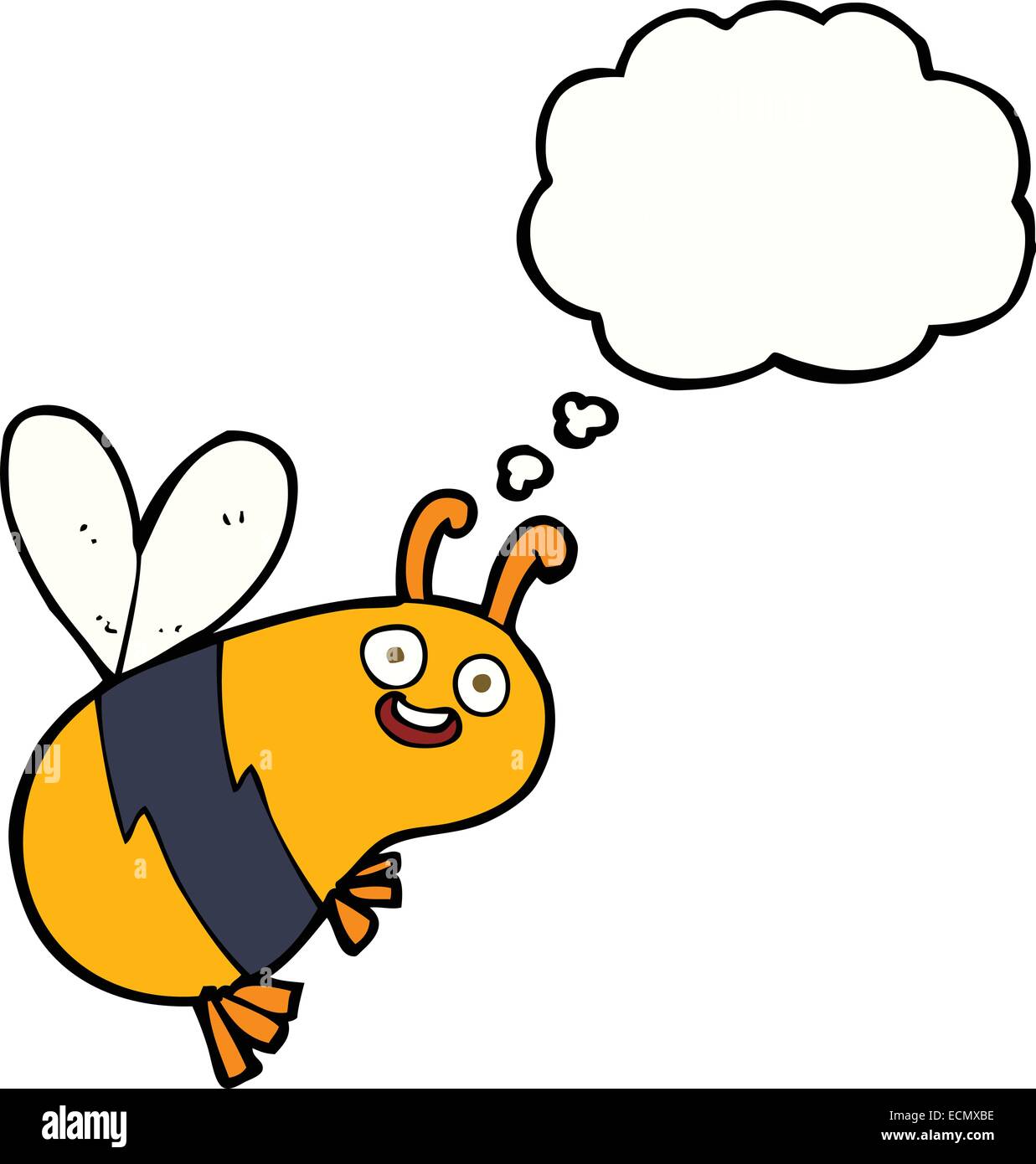 funny cartoon bee with thought bubble Stock Vector Image & Art - Alamy