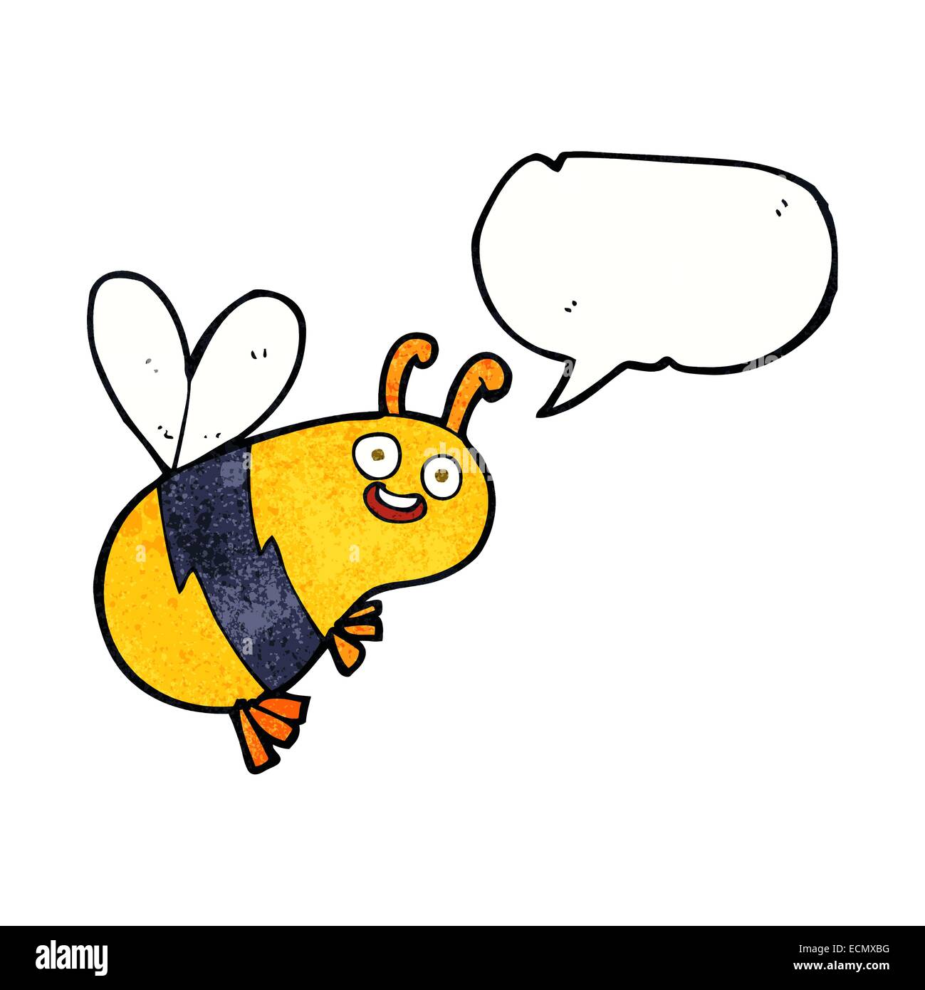 funny cartoon bee with speech bubble Stock Vector Image & Art - Alamy