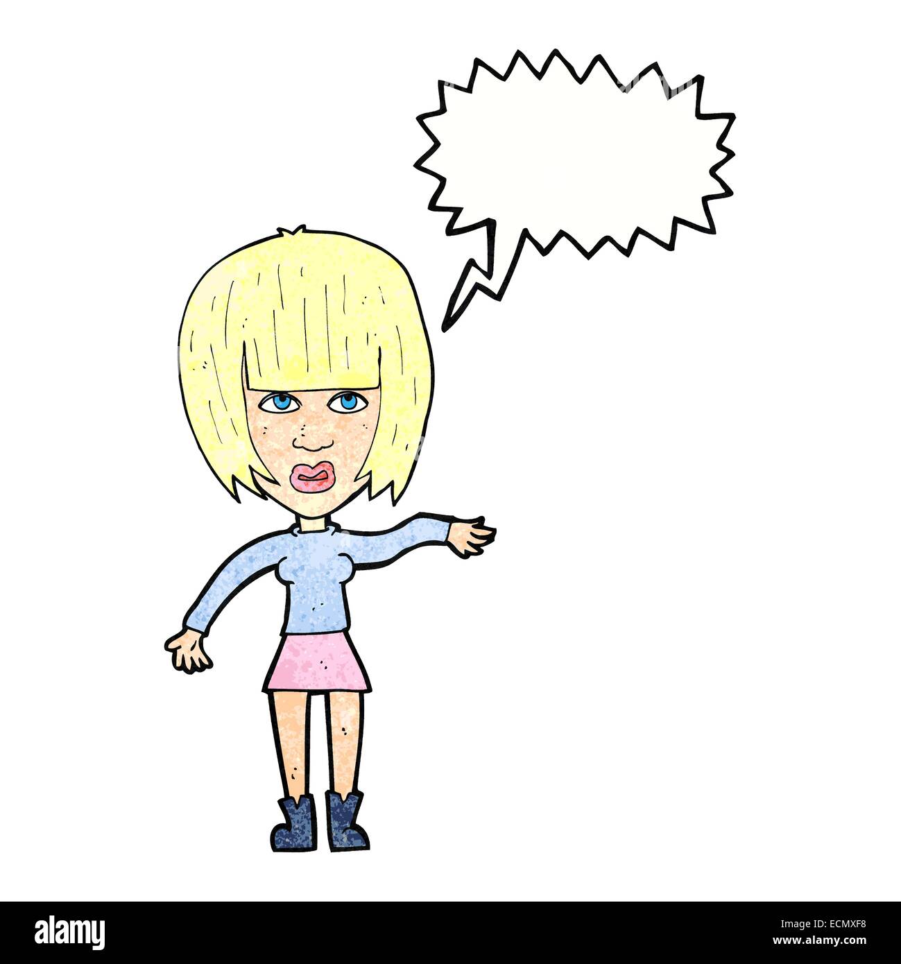 cartoon woman waving away with speech bubble Stock Vector Image & Art ...