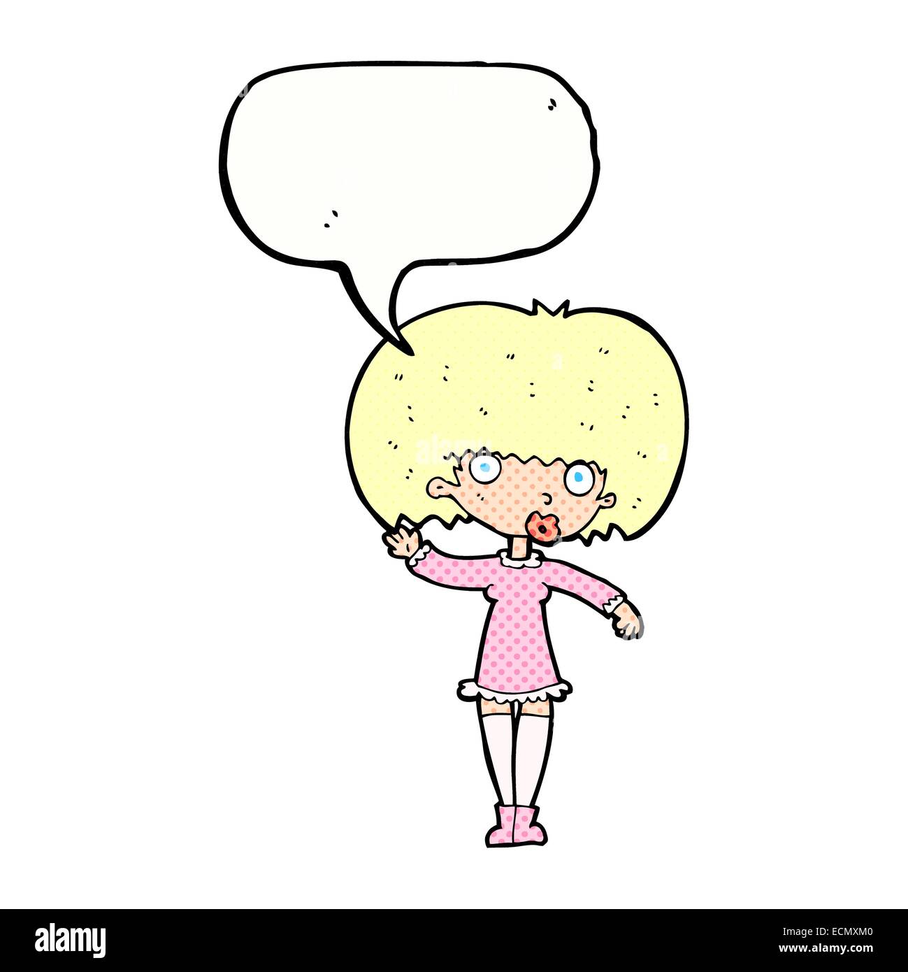 Cartoon girl waving bubble Stock Vector Images - Alamy