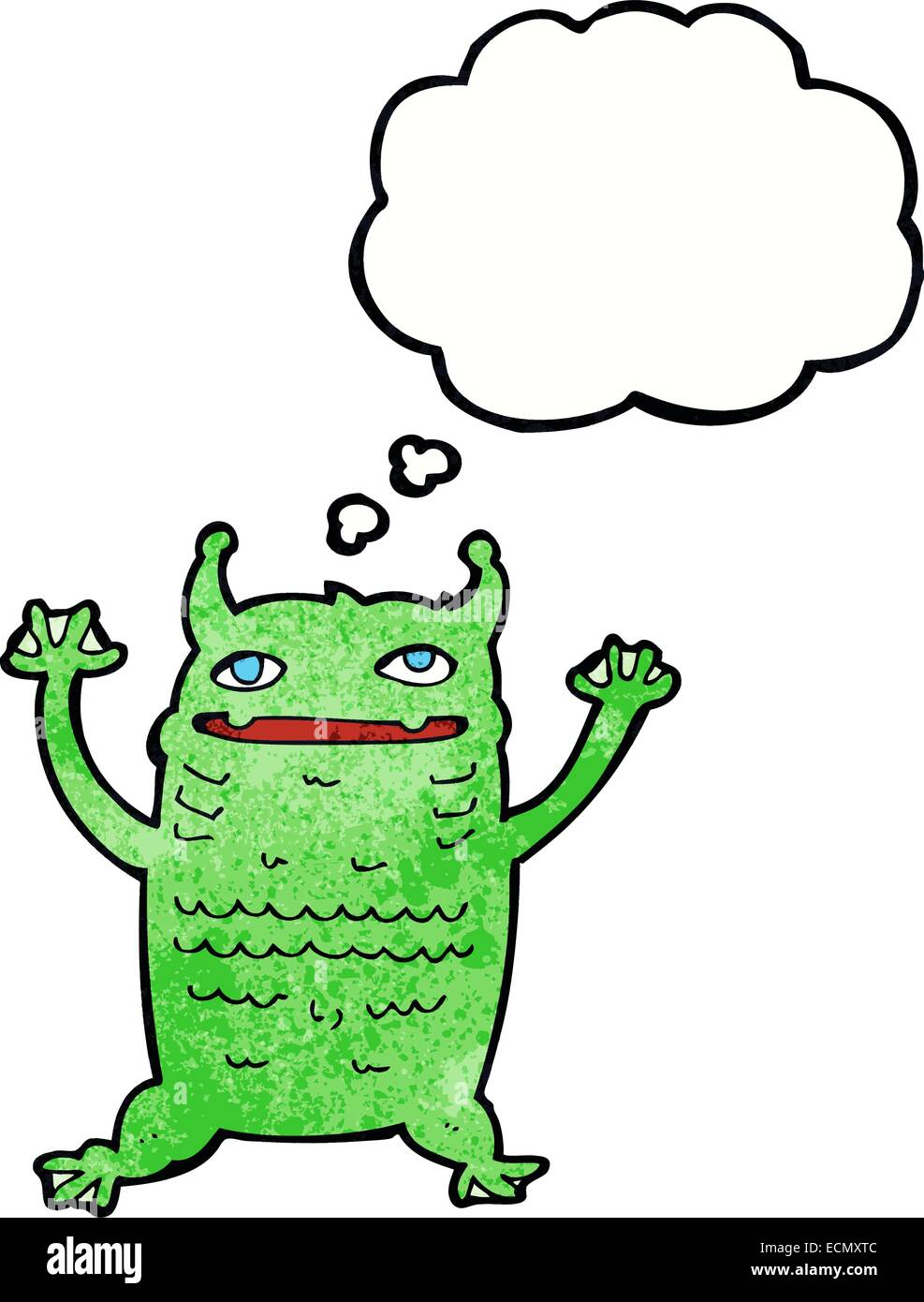 cartoon little monster with thought bubble Stock Vector Image & Art - Alamy