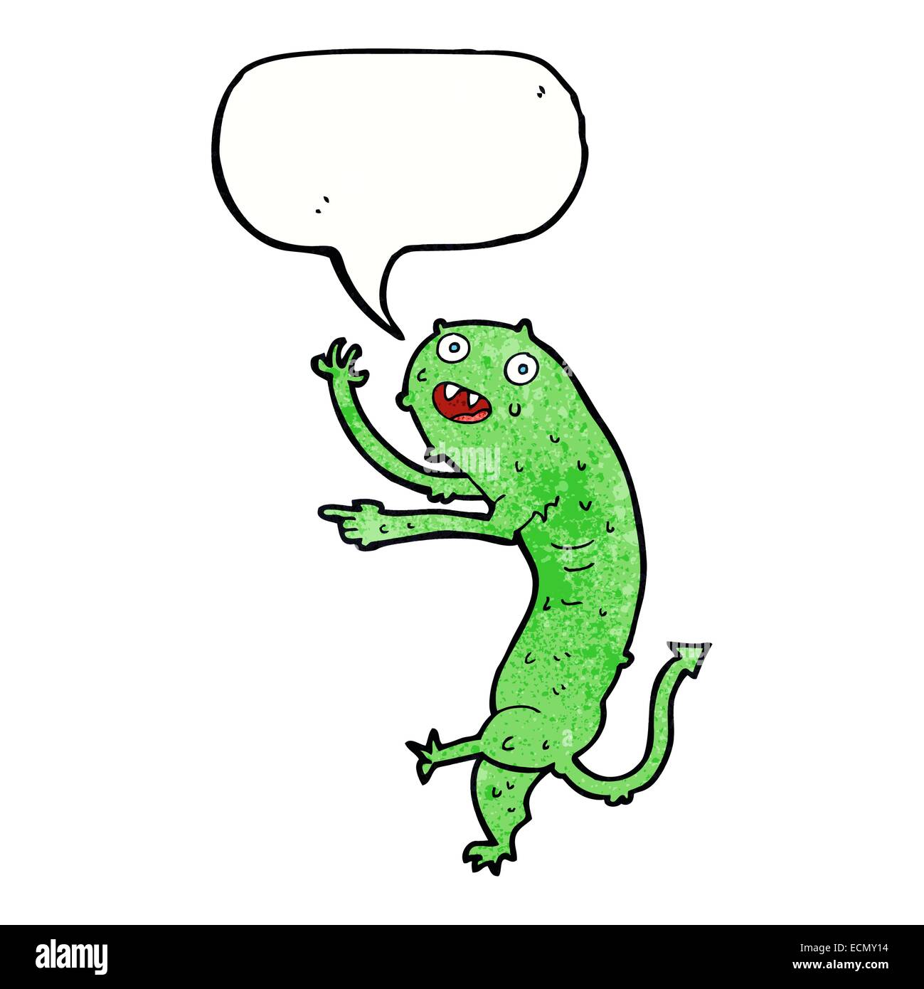 cartoon gross little monster with speech bubble Stock Vector Image ...