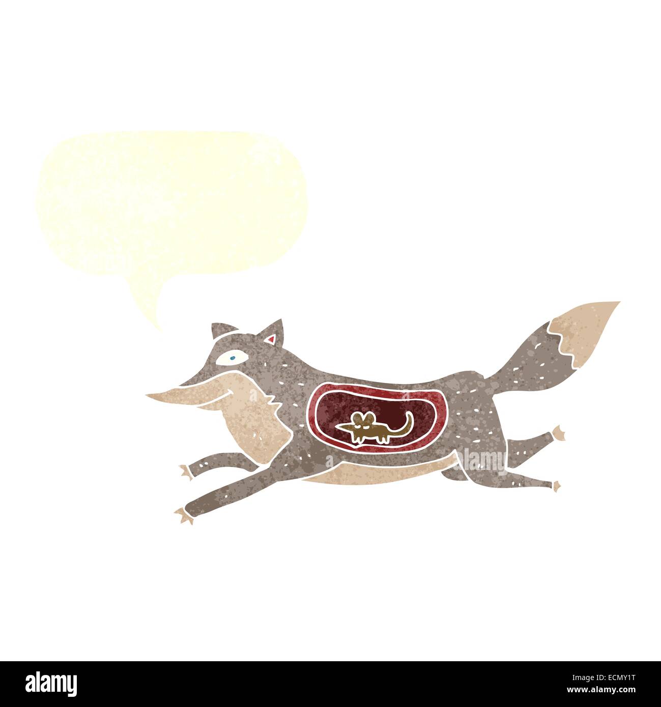 cartoon wolf with mouse in belly with speech bubble Stock Vector Image ...