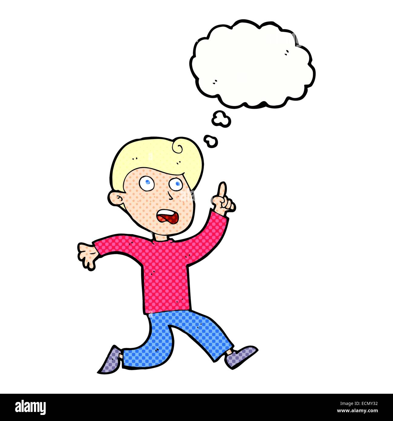 cartoon boy panicking with thought bubble Stock Vector Image & Art - Alamy